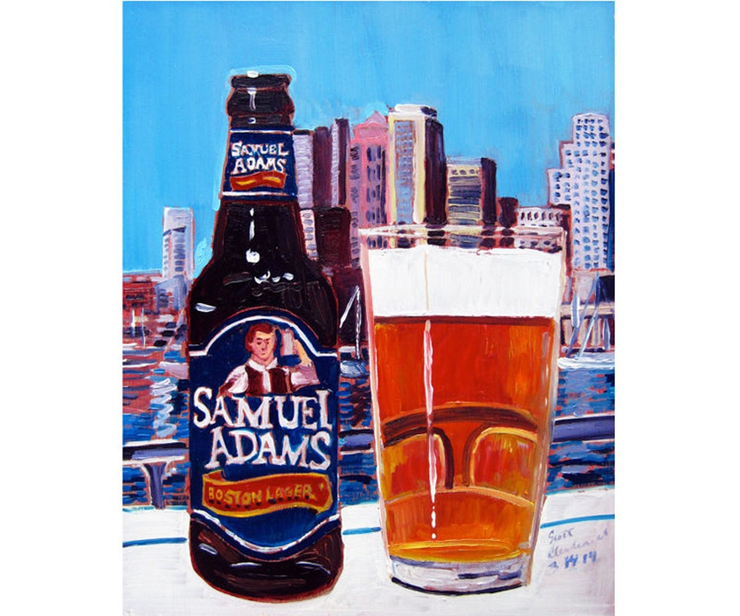 Samuel Adams Boston Lager Craft Beer Gift, Boston Skyline Painting ...