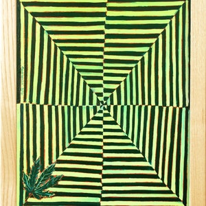 Marijuana Leaf Painting, Trippy Art, Abstract Weed Art, 420 Art ...
