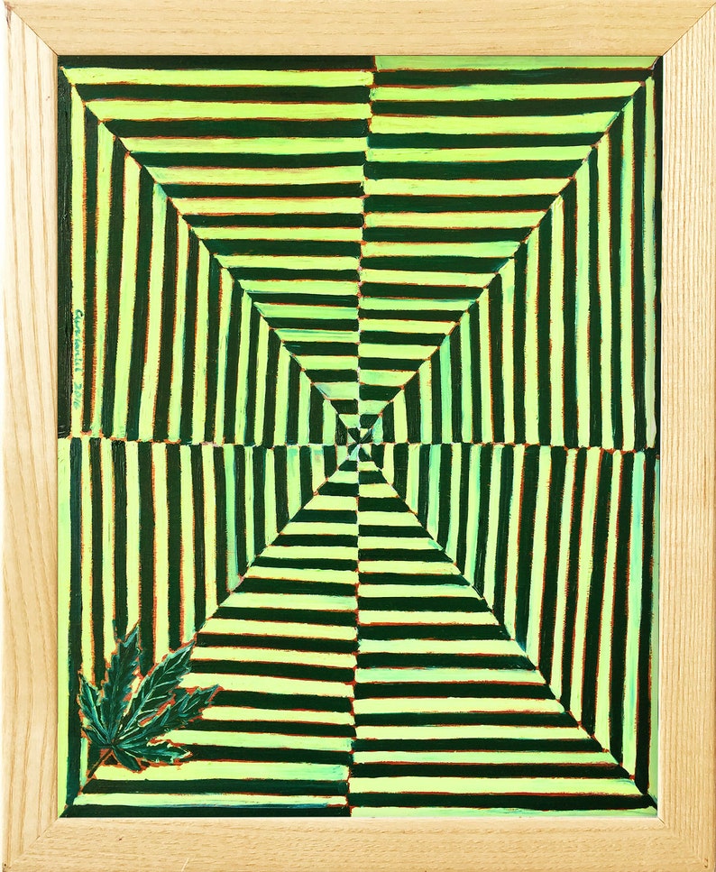Marijuana Leaf Painting, Trippy Art, Abstract Weed Art, 420 Art ...