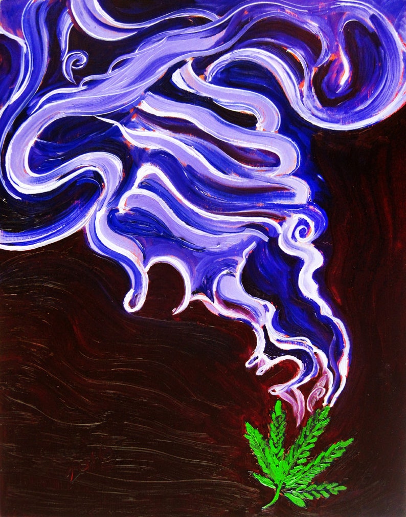 Purple Haze Art Cannabis Smoke Art Marijuana Painting Weed | Etsy