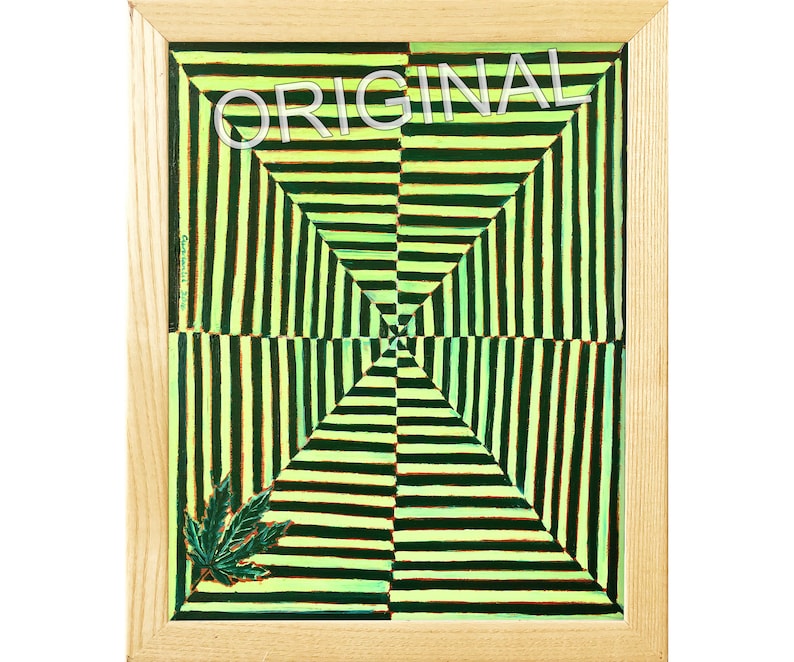 Marijuana Leaf Painting Trippy Art Abstract Weed Art 420 | Etsy