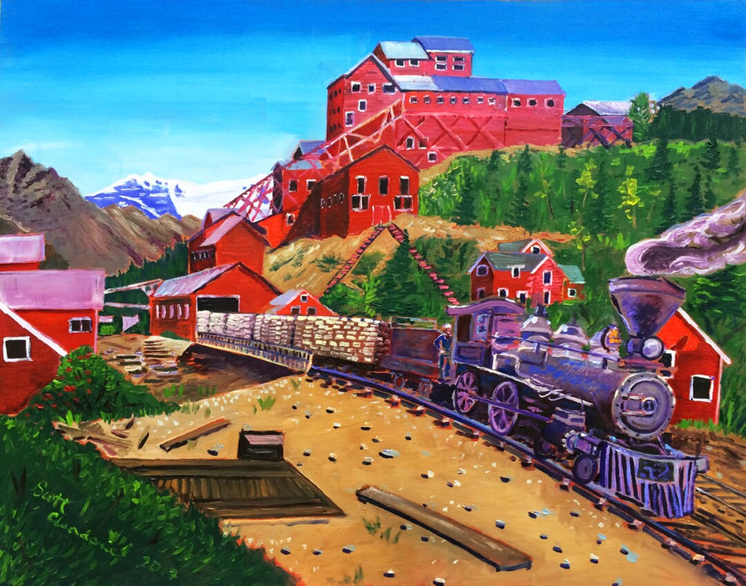 Kennecott Mill Painting, Scott Clendaniel, Alaska Train Painting ...