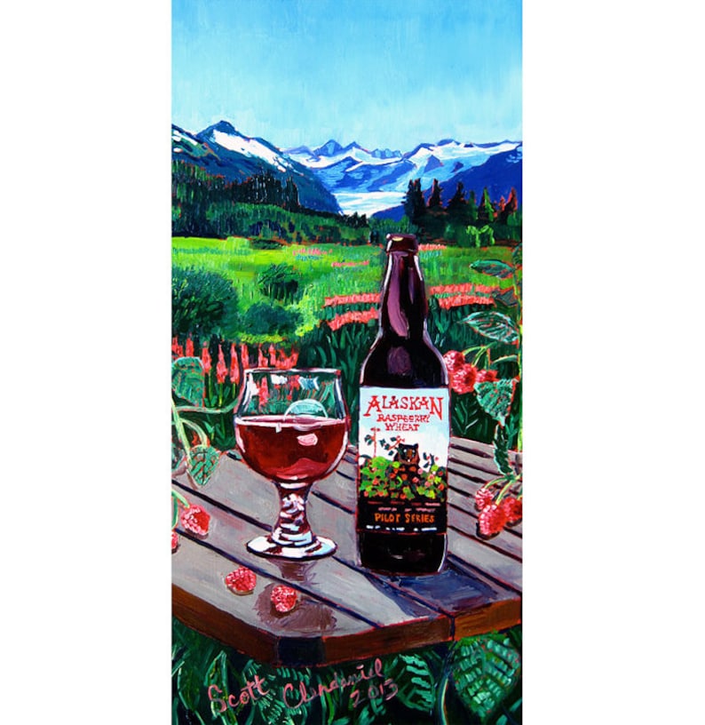 Alaskan Brewing Raspberry Wheat Alaska Beer Art Juneau - Etsy