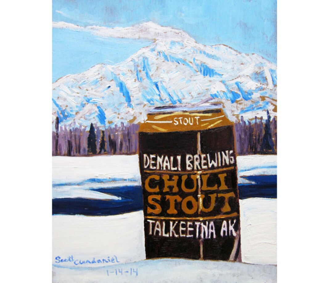 Chuli Stout, Denali Brewing, Talkeetna, Alaska Beer Art, Alaska Range ...
