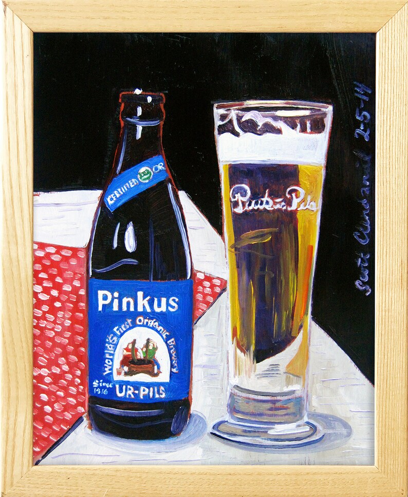 Pinkus Ur-pils Bier Malerei, German Food Kitchen Painting, Bier Kunst ...