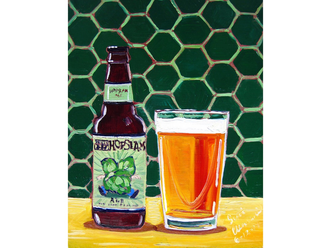 Hopslam Ale Beer Painting, Bell's Brewery, Michigan Beer Art, Gift for ...
