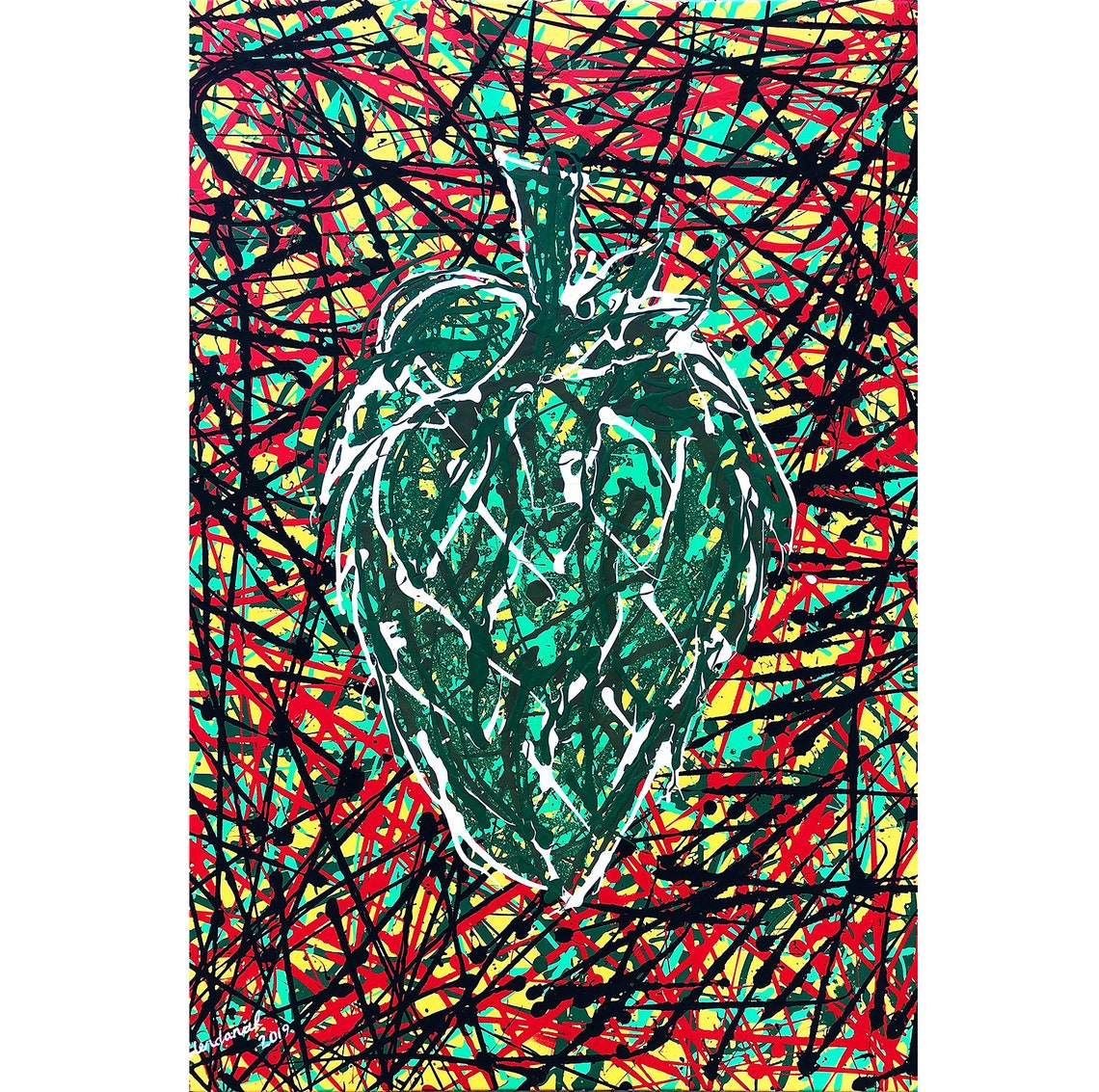 Jackson Pollock Splatter Hop Bud Painting, Drip Painting, Abstract ...