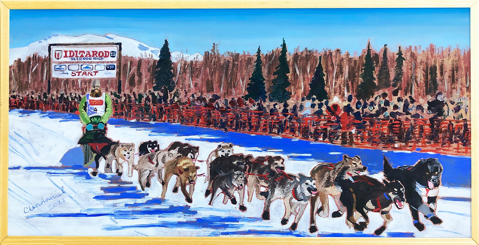 Iditarod Trail Sled Dog Race Start in Willow Alaska Painting | Etsy