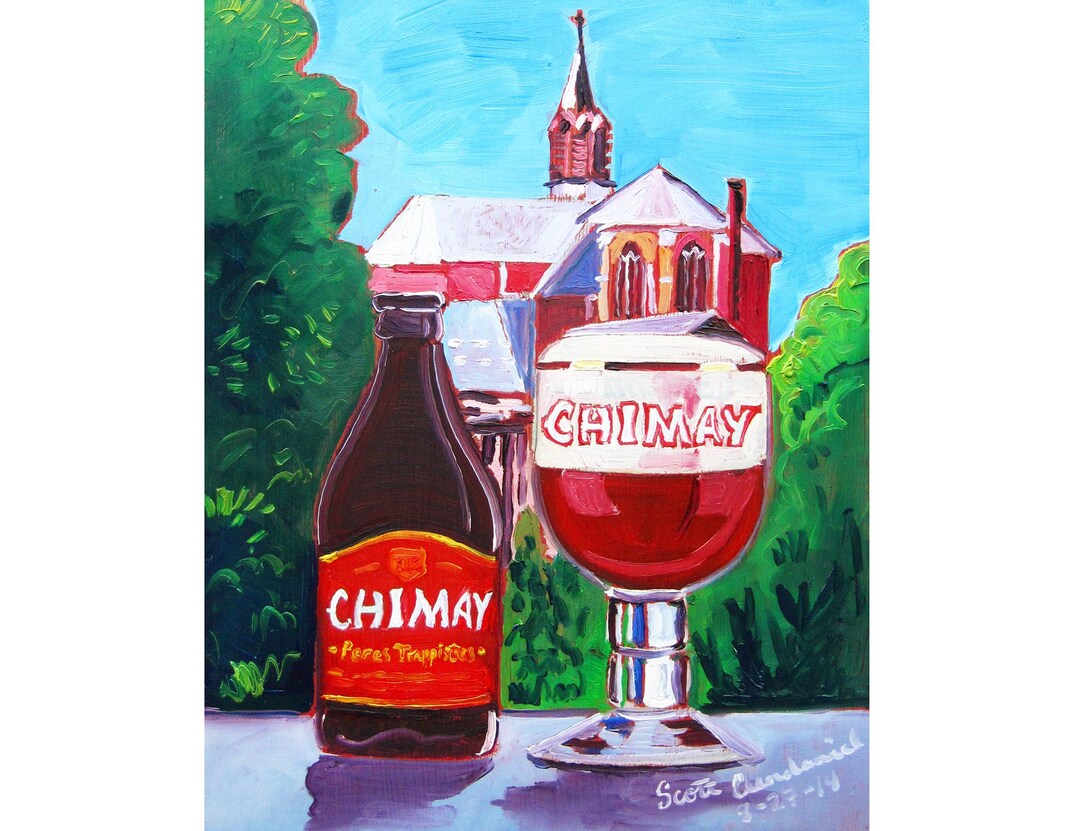 Chimay Red Cap Beer Painting, Belgian Beer Poster, Chimay Beer Sign ...