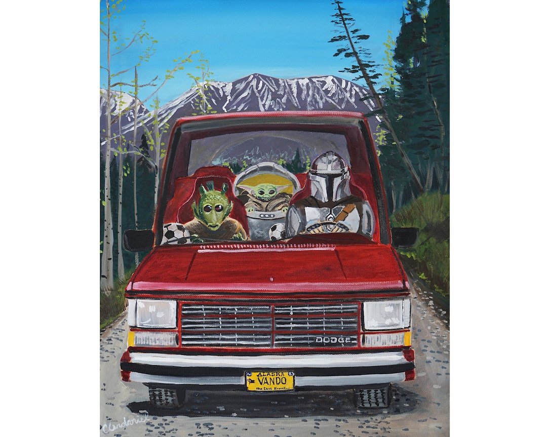 Vando Prints by Alaskan Artist Scott Clendaniel, Mandalorian Driving a ...