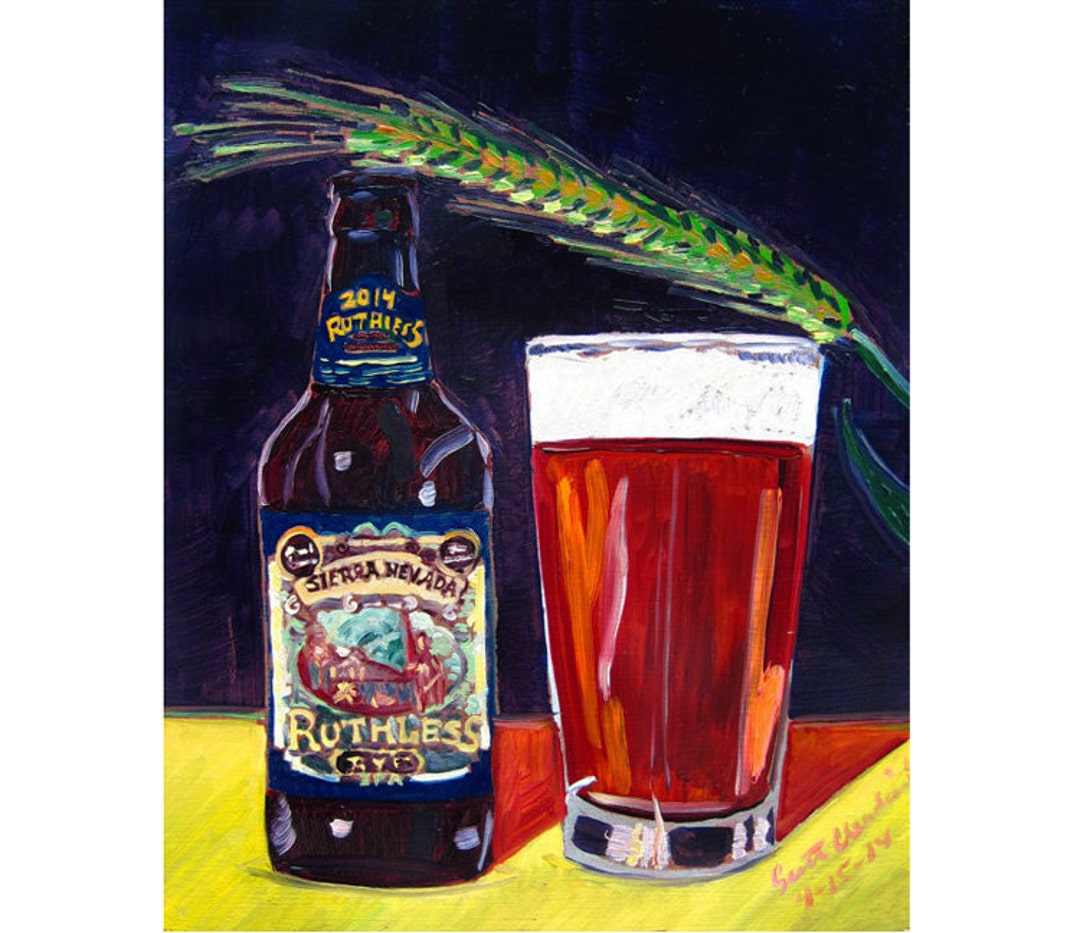 Sierra Nevada Brewing Art, Ruthless Rye IPA, California Beer Poster ...