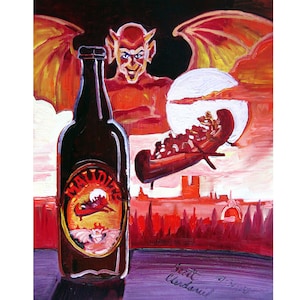 Maudite Belgian Ale, Unibroue Beer Painting, Devil Art, Quebec Beer ...
