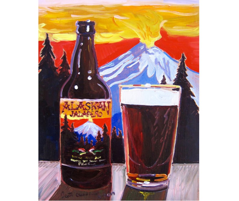Alaskan Brewing Jalapeño IPA Alaska Beer Art Volcano - Etsy