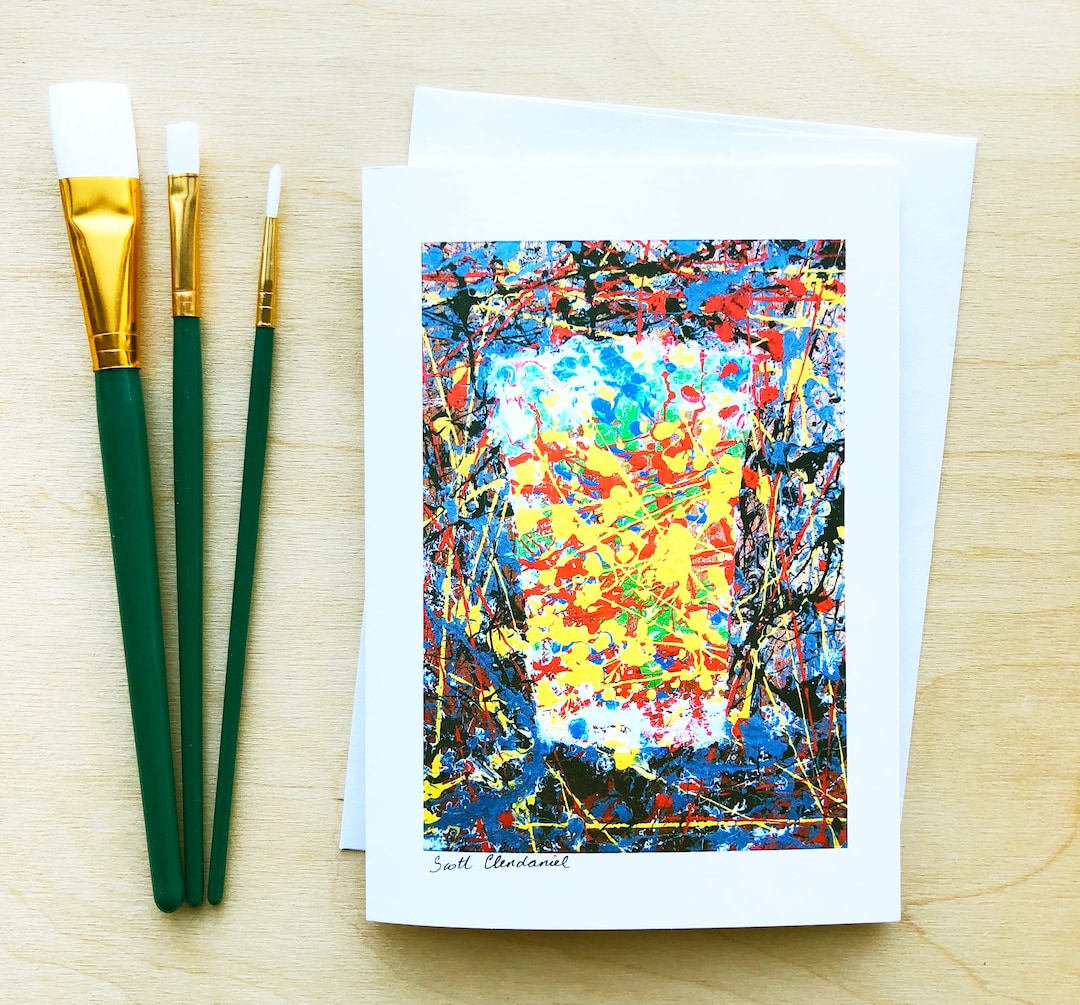 Jackson Pollock Beer Greeting Card, 7"x5" Blank Card W/ Envelope, Beer ...