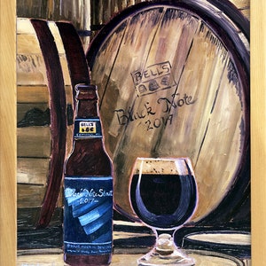 Black Note Stout 2017 Bell's Brewery Beer Painting, Michigan Beer Art ...