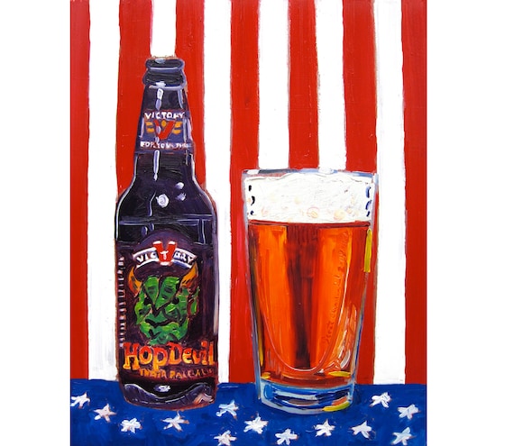 Victory Brewing Pennsylvania Beer Art Hop Devil American | Etsy