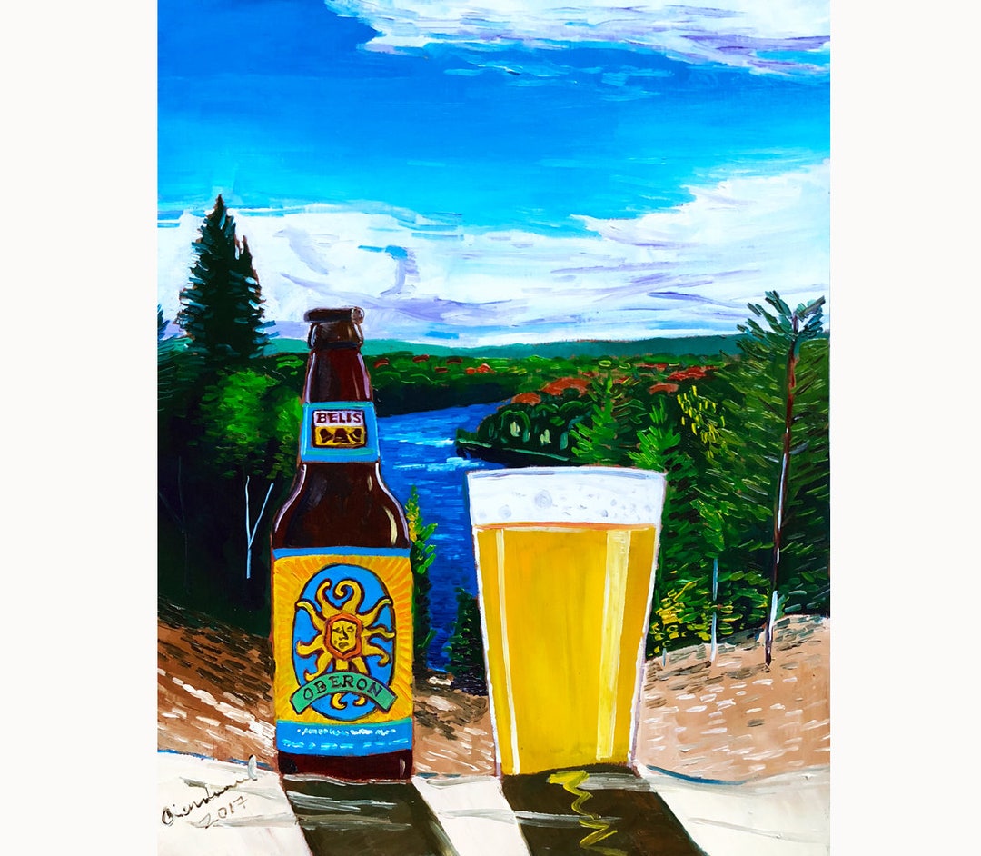 Oberon Ale, Bell's Brewery, Michigan Painting, Bar Beer Art, Sun ...