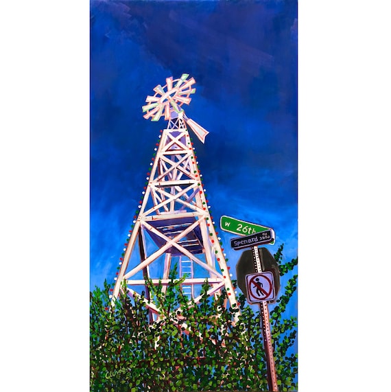 Spenard Windmill Painting Anchorage Alaska Art Spenard & W | Etsy