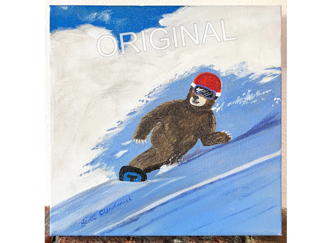 Grizzly Shredder, 10"x10", Original Oil Painting on Canvas by Scott ...