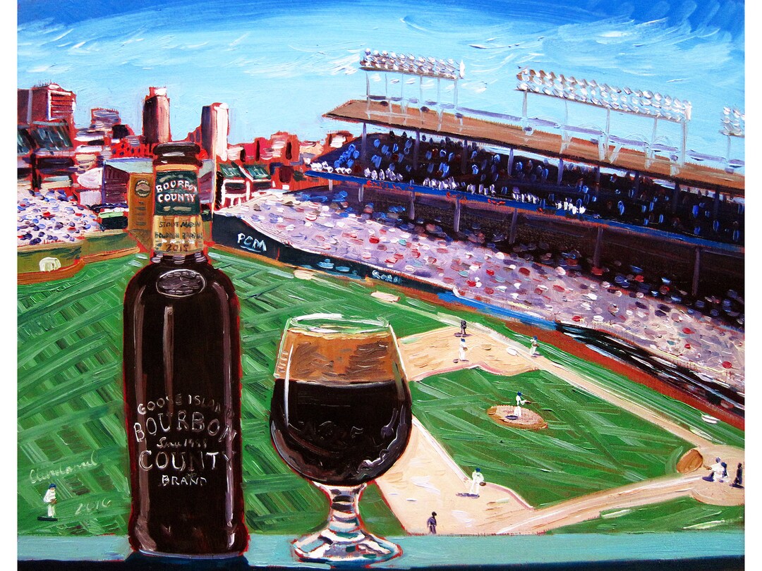 Bourbon County Brand Stout, Chicago Cubs Baseball and Beer Art, Wrigley ...