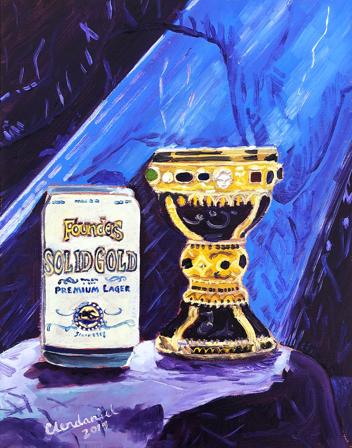 Solid Gold Premium Lager Founders Brewing Beer Painting | Etsy