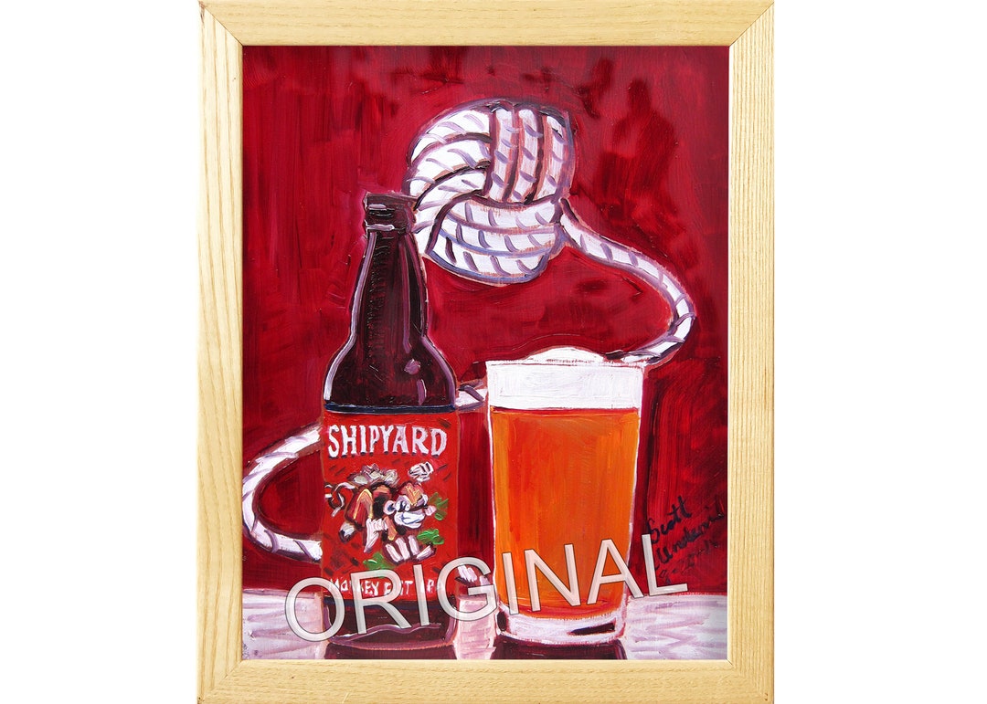 Shipyard Brewing Monkey Fist IPA Beer Painting, Maine Beer Art, Craft ...