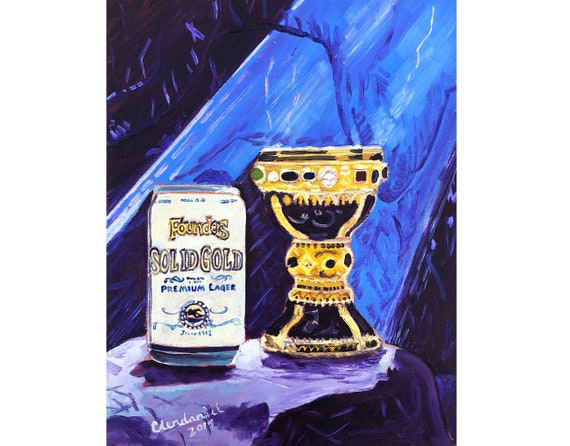 Solid Gold Premium Lager Founders Brewing Beer Painting - Etsy