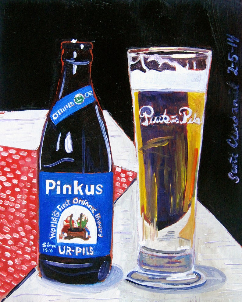 Pinkus Ur-pils Bier Malerei, German Food Kitchen Painting, Bier Kunst ...