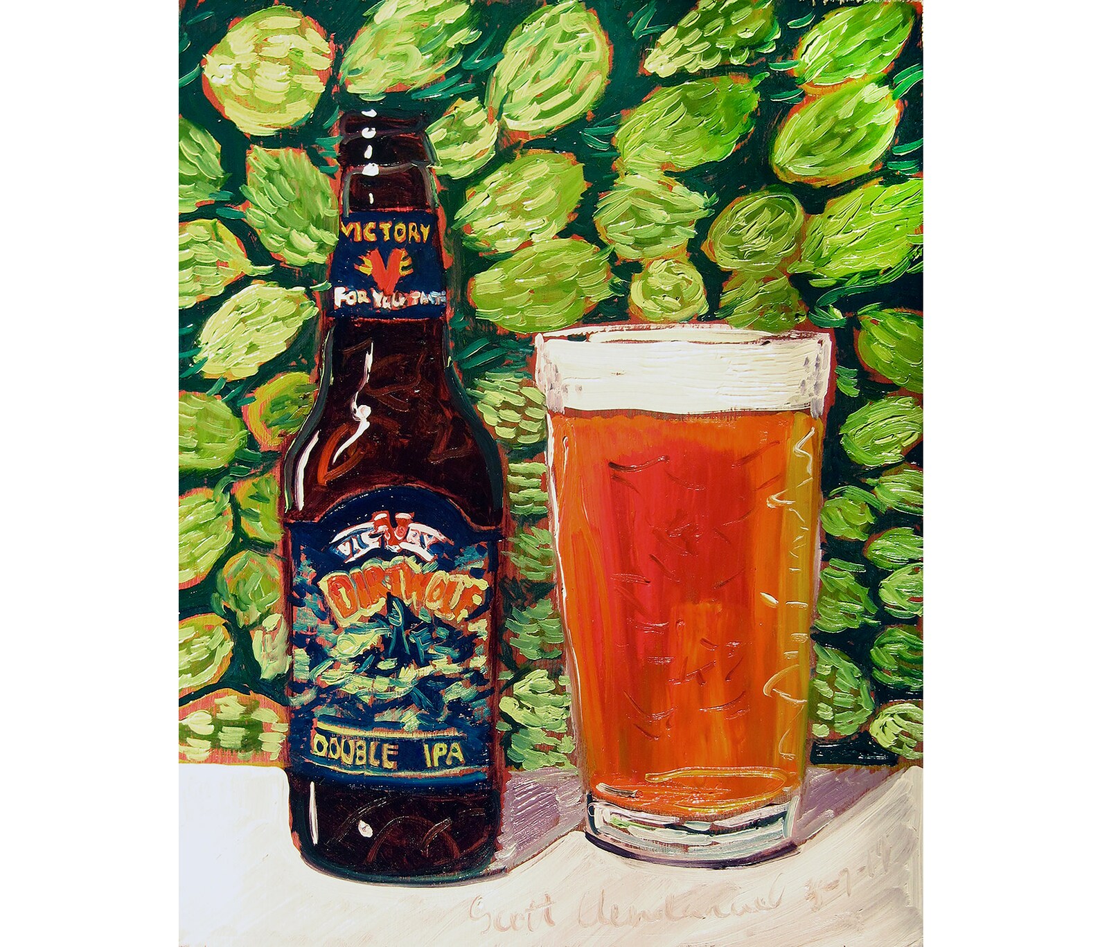 Dirt Wolf IPA Victory Brewing Beer Hops Painting | Etsy