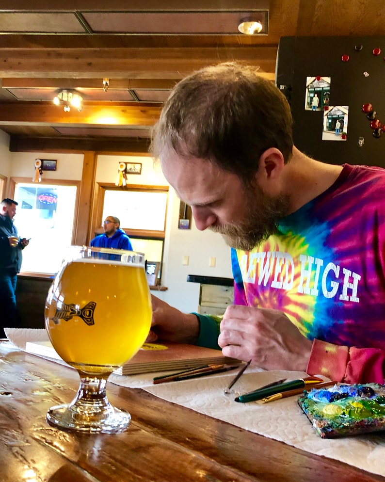 Turnagain Brewing Alaska Beer Art Salmon Painting Tlingit - Etsy