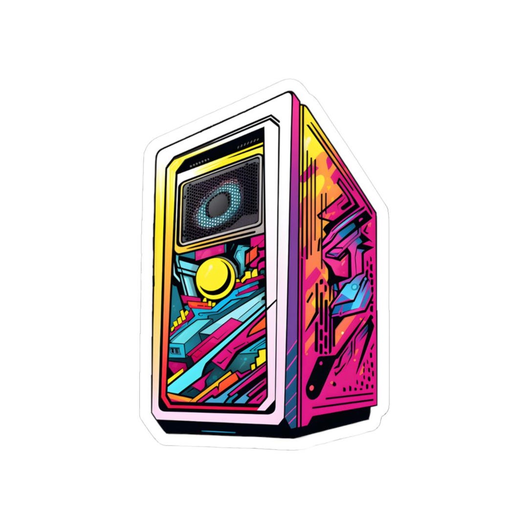 RGB Gaming PC Sticker | Retro-futuristic Tower Decal | Gamer Setup ...