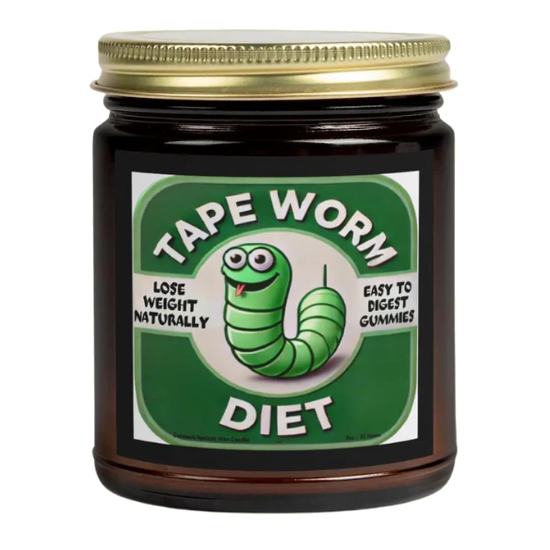 Funny Tapeworm Diet Candle, Gag Gift, Reusable Jar - Etsy