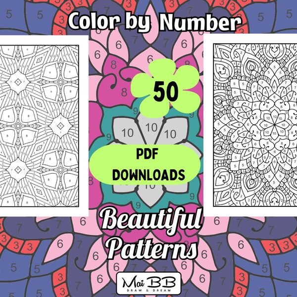 Adult Color by Number Books - Etsy