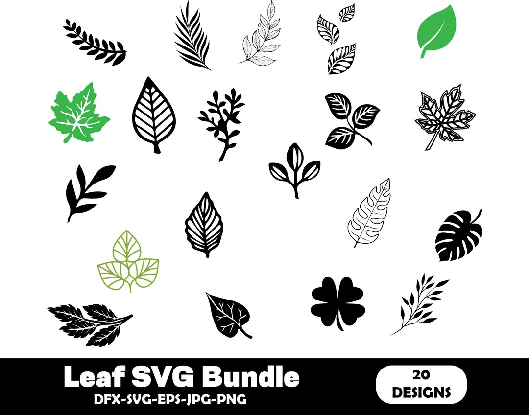 Leaf SVG Bundle: Hand Drawn Plant Cut Files (digital Download) - Etsy