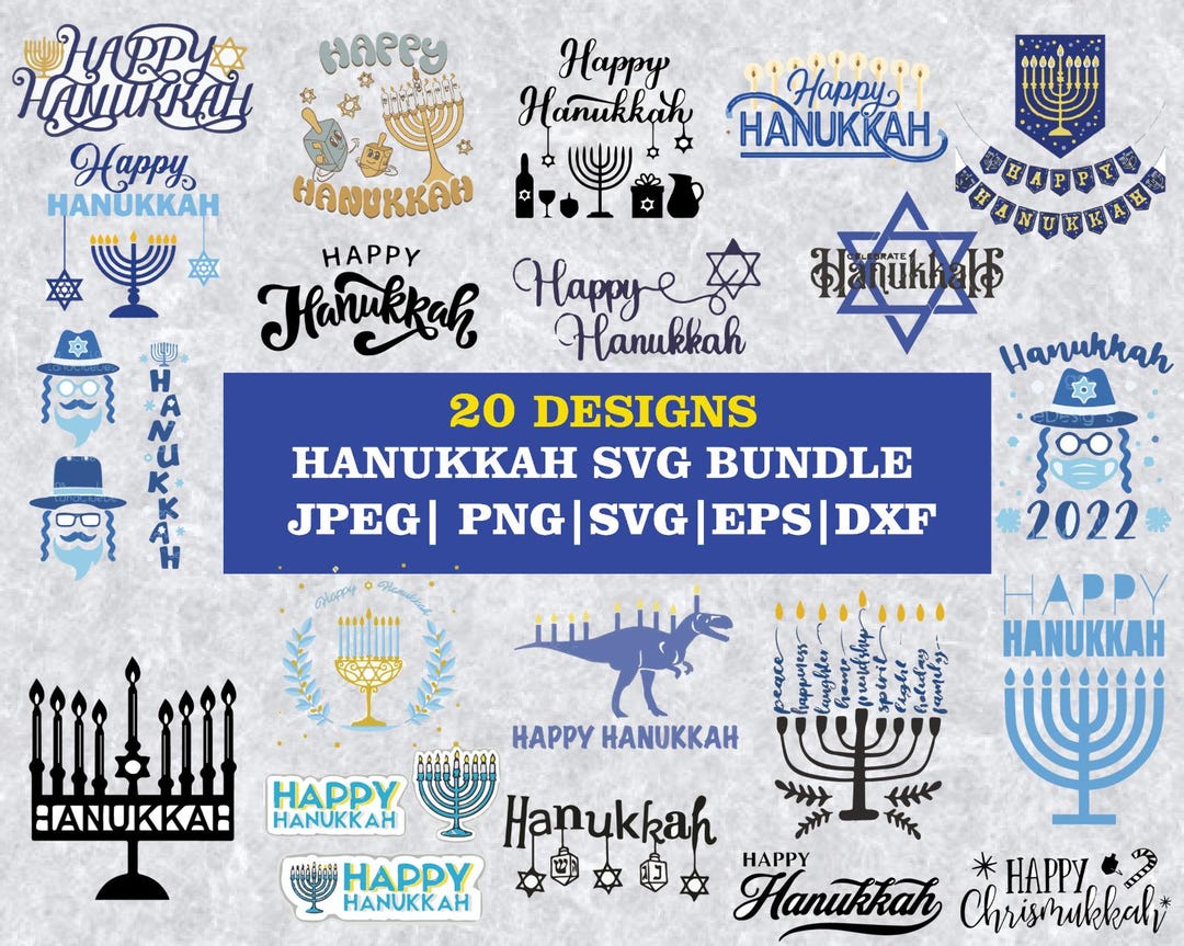 Hanukkah SVG Bundle: Happy Hanukkah Clipart, Cut Files (digital ...