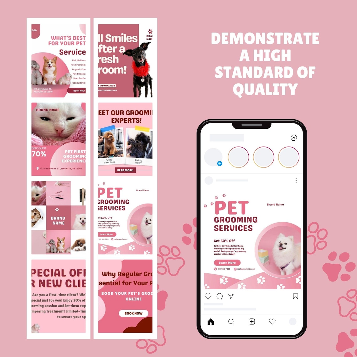 Pets Instagram Post Template | Pet Instagram Story Template | Social ...