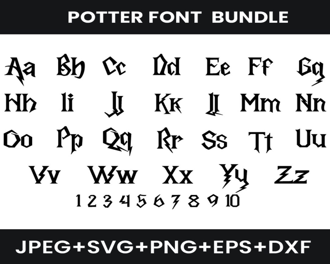 Potter Font SVG, Wizard Font Svg, Magic Wizard Svg, Halloween Font Svg ...