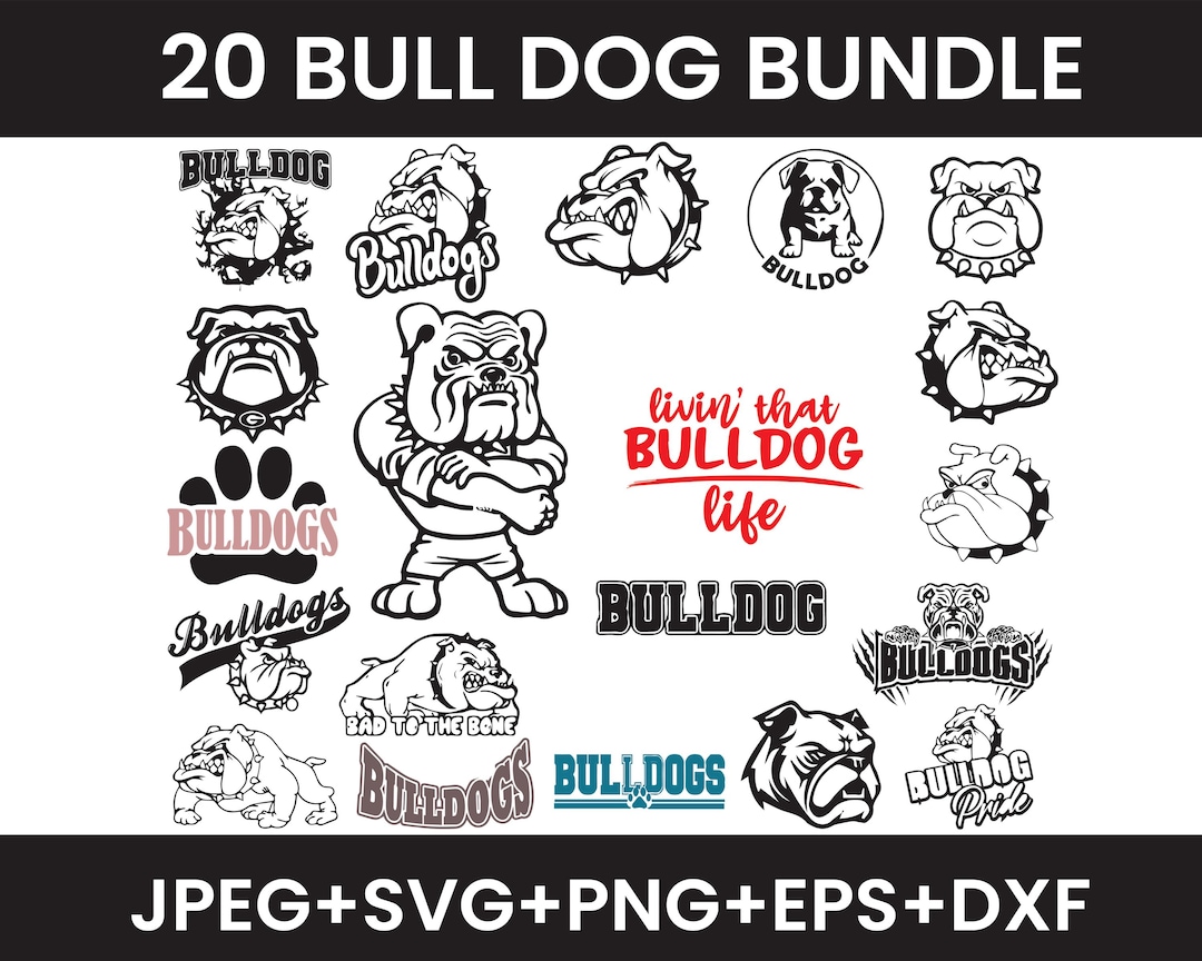 Bulldog Mascot SVG Bundle: Clip Art Graphics (instant Download) - Etsy
