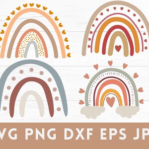 Boho Rainbow Svg BUNDLE, Cute Rainbow Svg, Boho Rainbow Clipart ...
