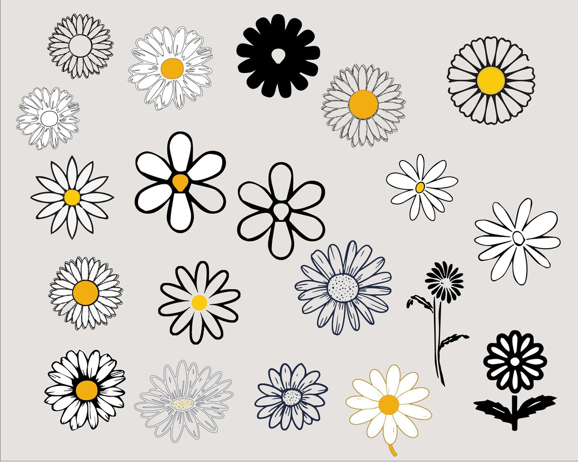 Daisy SVG Bundle: Retro Flower Cut Files (digital Download) - Etsy