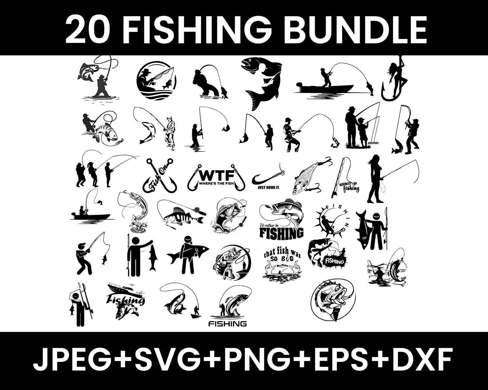 FISHING SVG Bundle, FISHING Svg Cut Files for Cricut, Fisherman ...