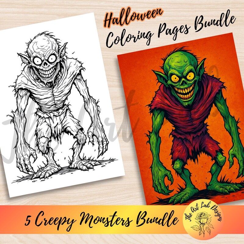 Zombies 4 Coloring Pages - Etsy