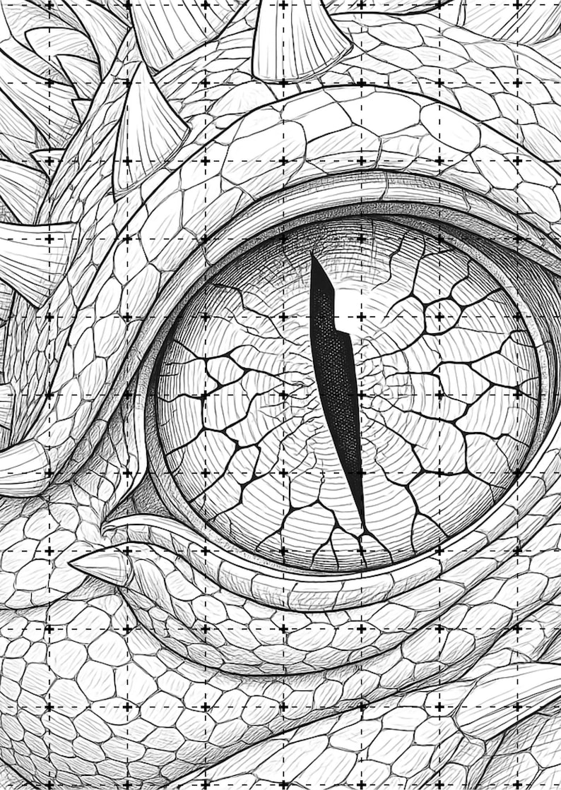 Dragon Eye Coloring Page for Adults | Fantasy Printable Art | Intricate ...
