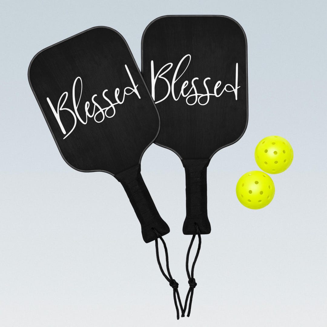 Custom Text Paddle Set for Her Outdoor Pickleball Gift Blessed Game Kit ...