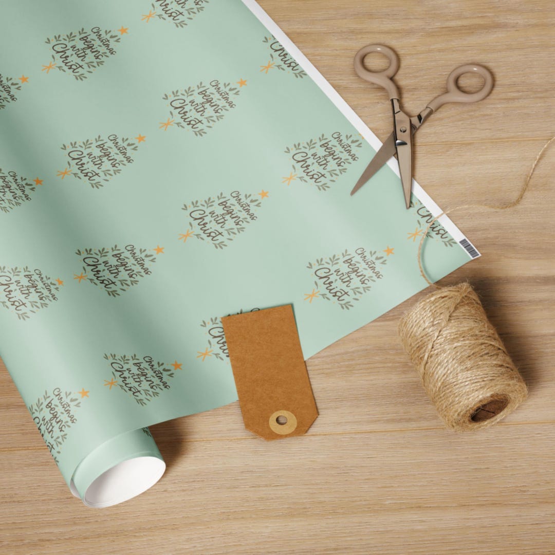Christmas Begins With Christ Wrapping Paper Matte Christian Gift Wrap ...