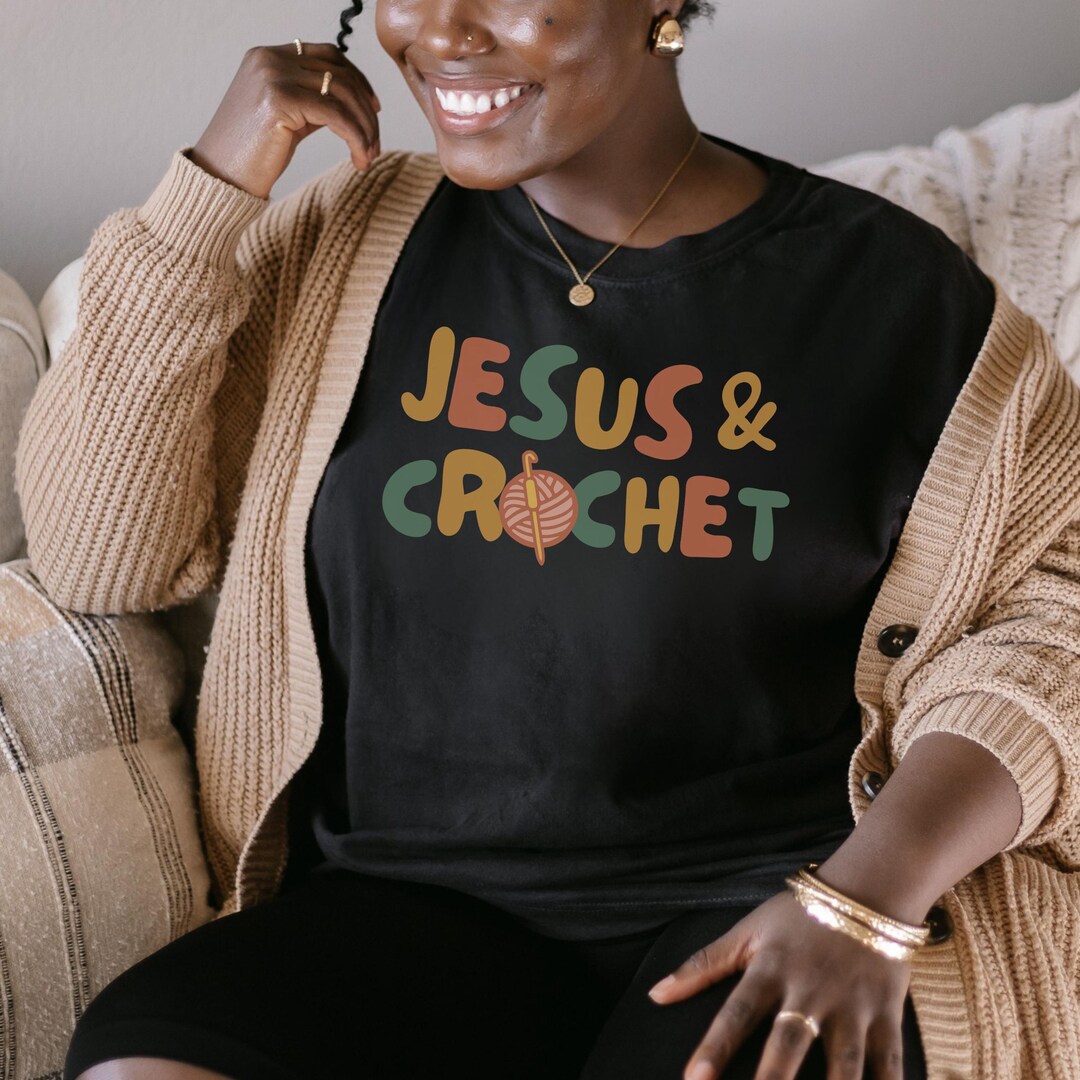 Christian Crochet Shirt Yarn Life Faith Craft Apparel Gift Religious ...