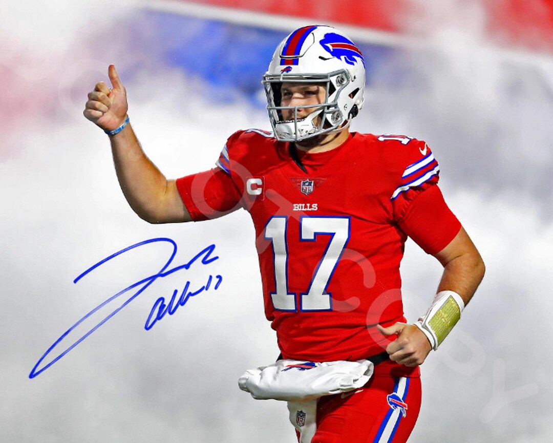 Josh Allen Auto 8x10 Photo Signed Buffalo Bills Reprint Smoke Entrance ...
