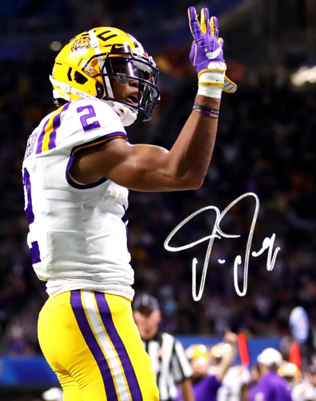 Justin Jefferson Auto 8x10 Signed LSU Tigers Reprint Photo First Down ...