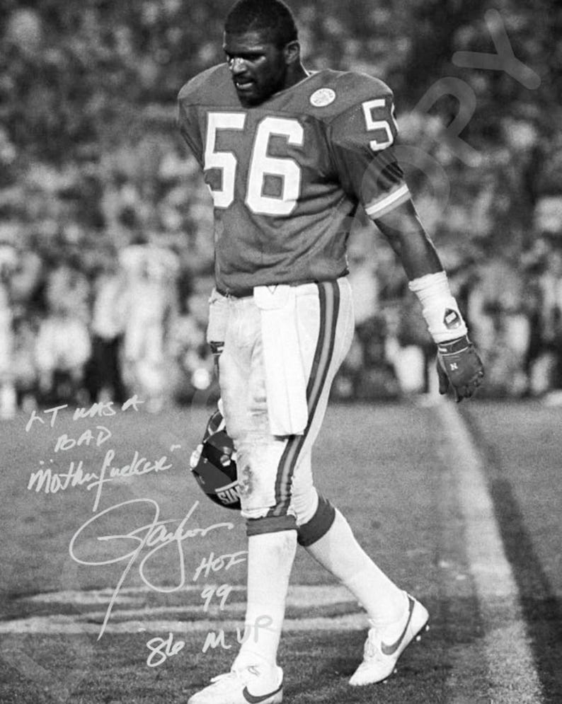 Lawrence Taylor Autographed 8x10 Photo Reprint Giants Signed Auto HOF ...