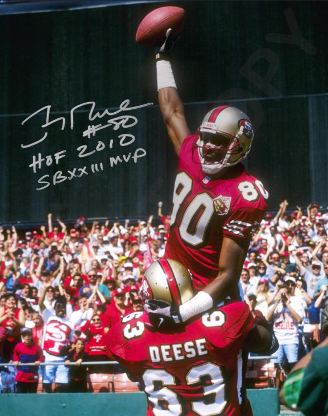 Jerry Rice Autographed 8x10 Photo Reprint San Francisco 49ers Signed ...